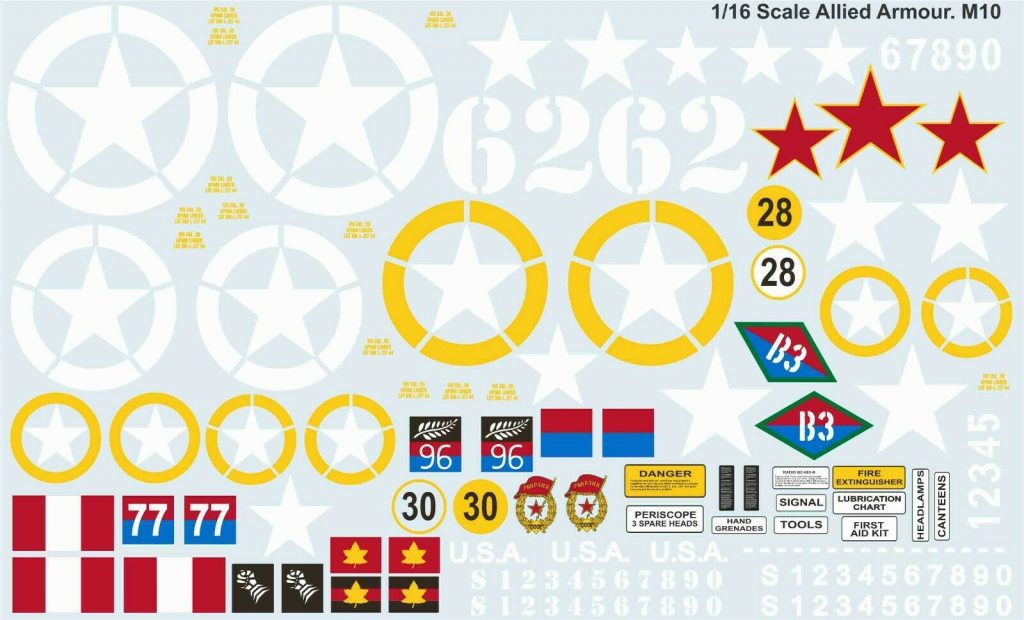 M10, Allied Armor, and Other Allied Vehicles Decals – DAK RC Tanks