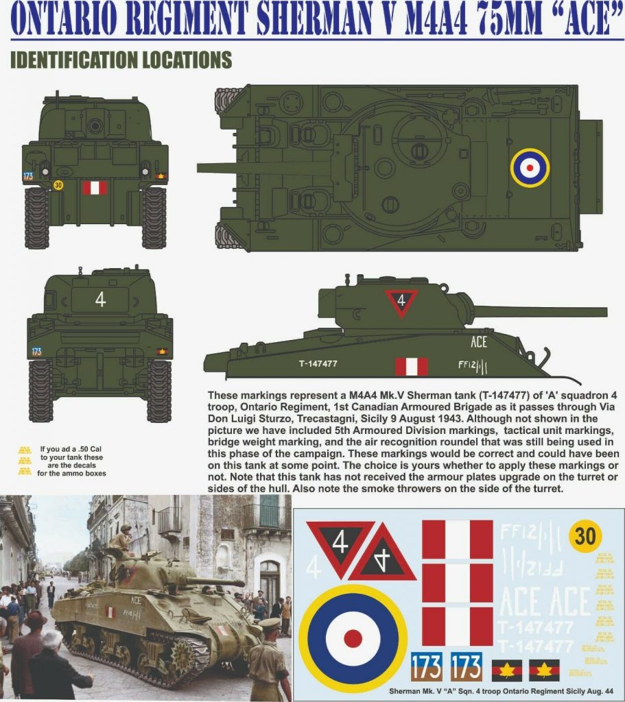 Ontario Regiment ACE Decals – DAK RC Tanks